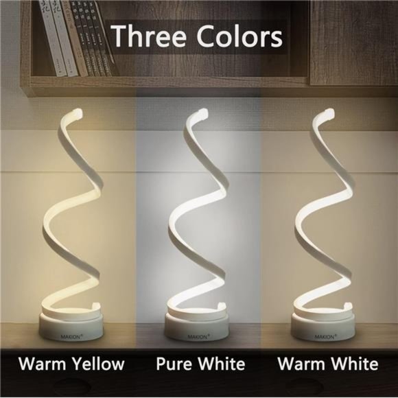 Accents | Spiral Led Table Lamp Curved Led Desk Lamp Contemporary ...